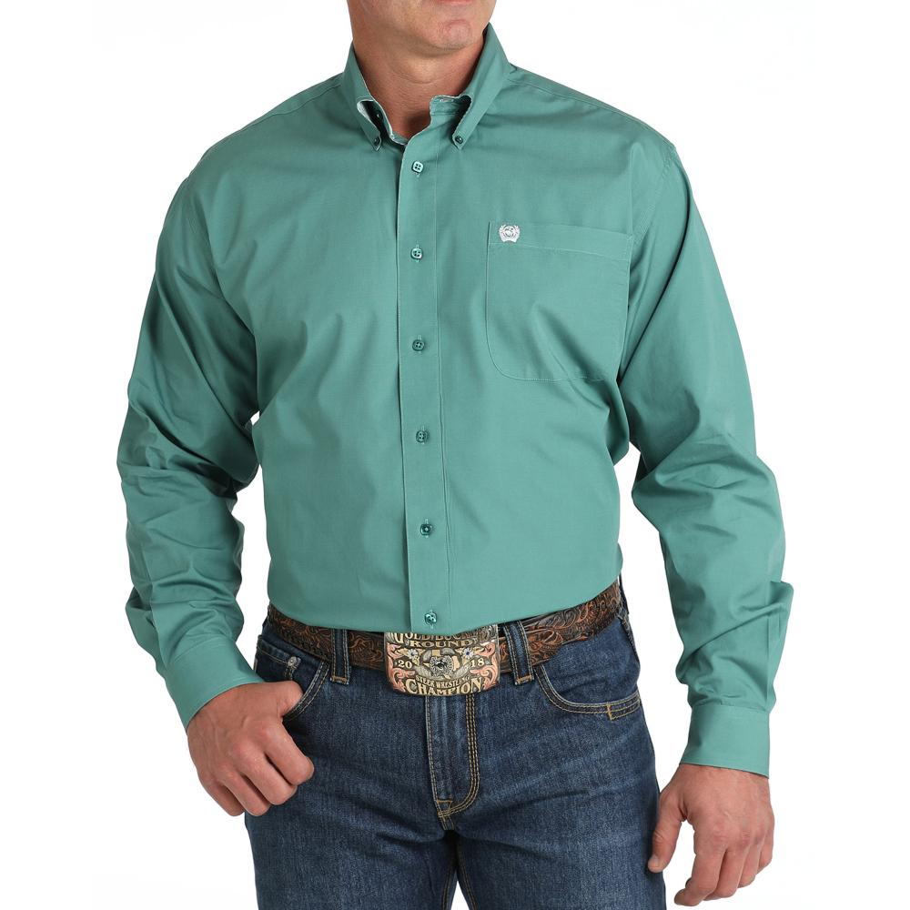 Cinch Men's Green Button Down Shirt
