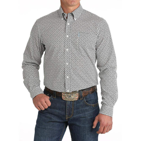 Cinch Men's White Modern Fit Button Down Shirt