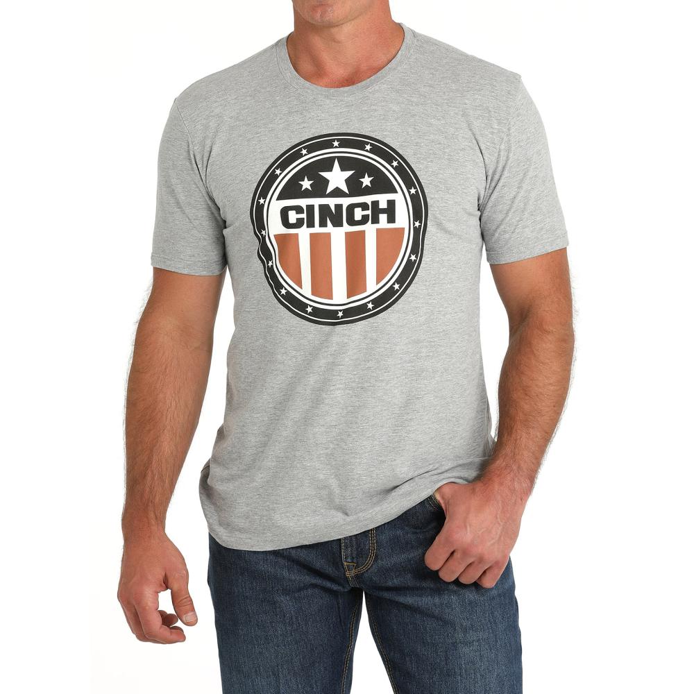 Cinch Men's Grey Logo Tee