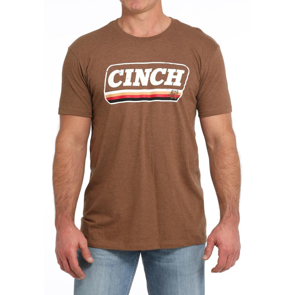 Cinch Men's Brown Logo Tee