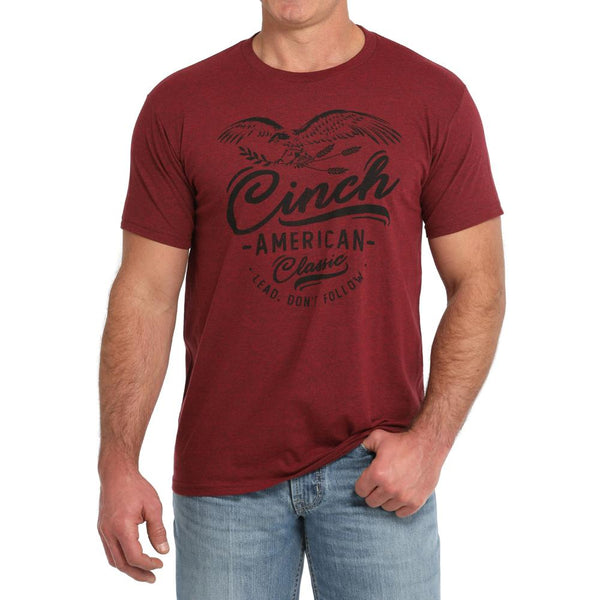Cinch Men's Red Logo Tee