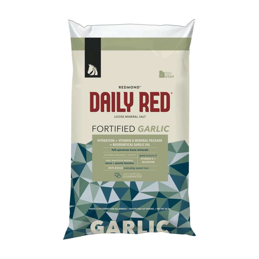Redmond Equine Daily Red Fortified Mineral w/ Garlic 25lb Bag