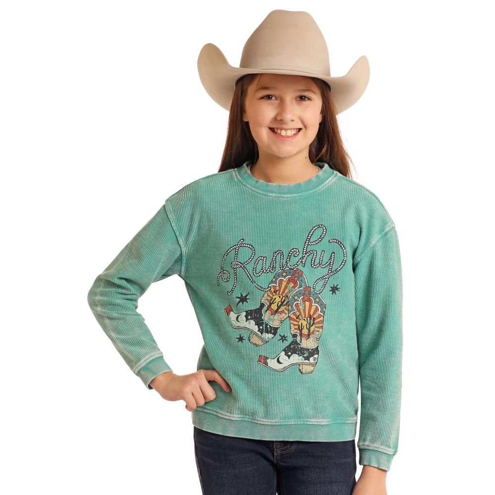 Rock & Roll Denim Girl's Ranchy Graphic Pullover