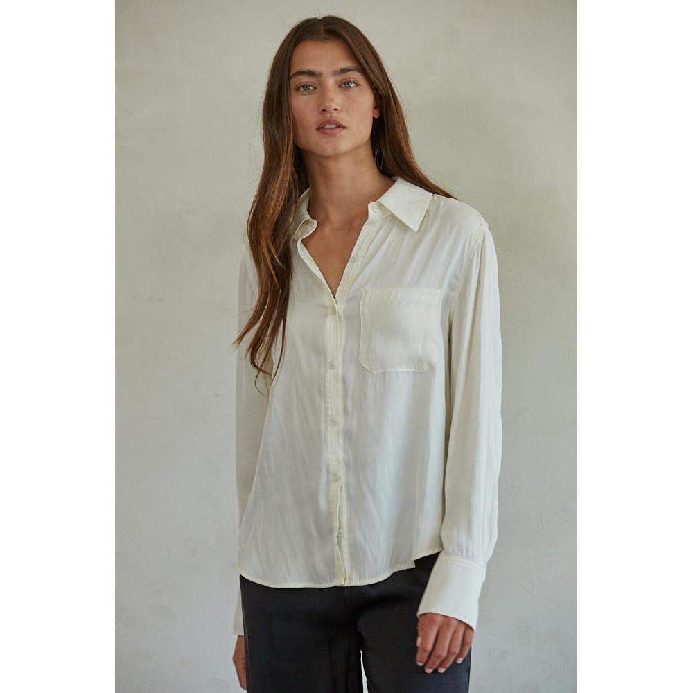 By Together Apparel Women's Ivory Sleek and Chic Top