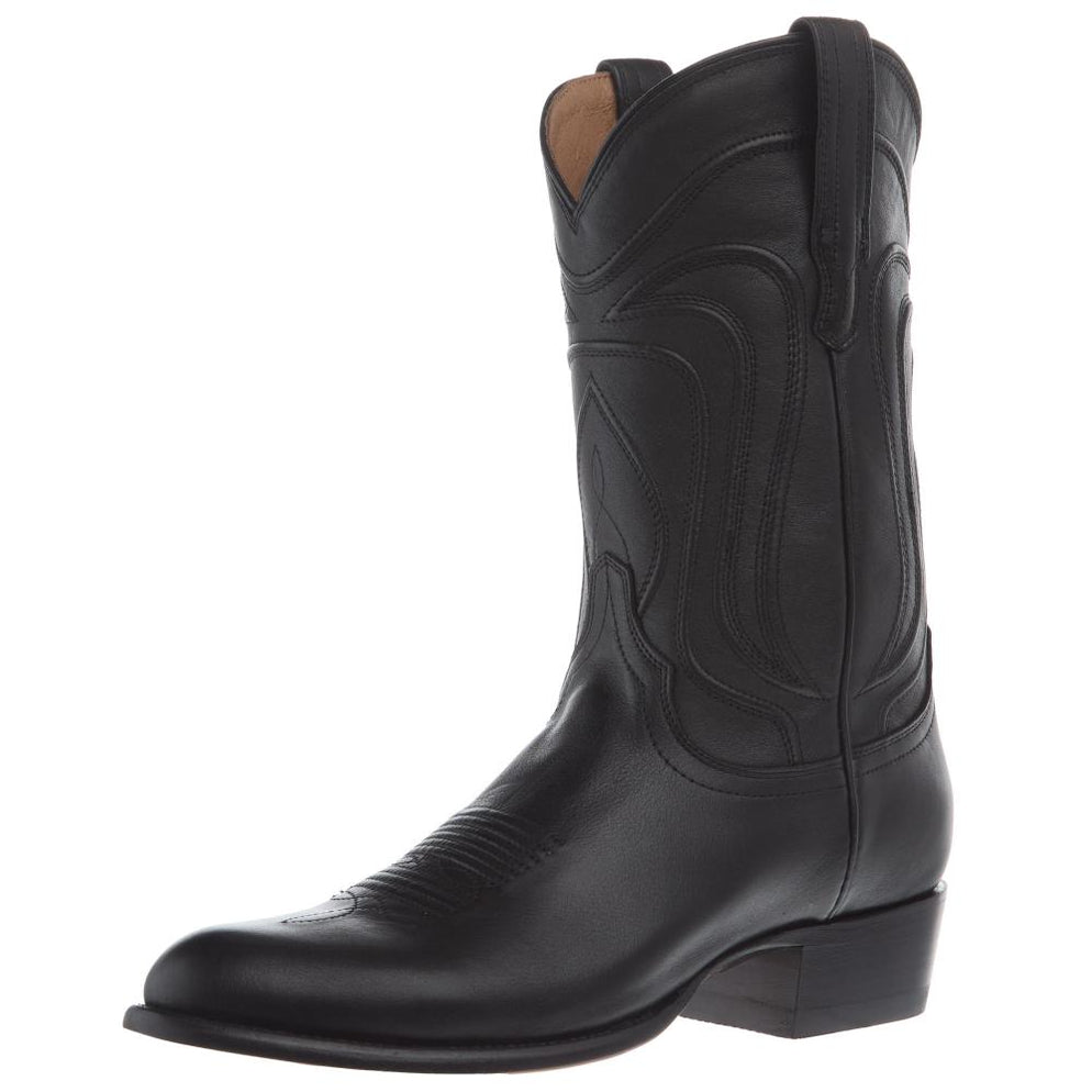Tecovas Men`s Cartwright Midnight Calfskin Vamp 12In Black Top Boot