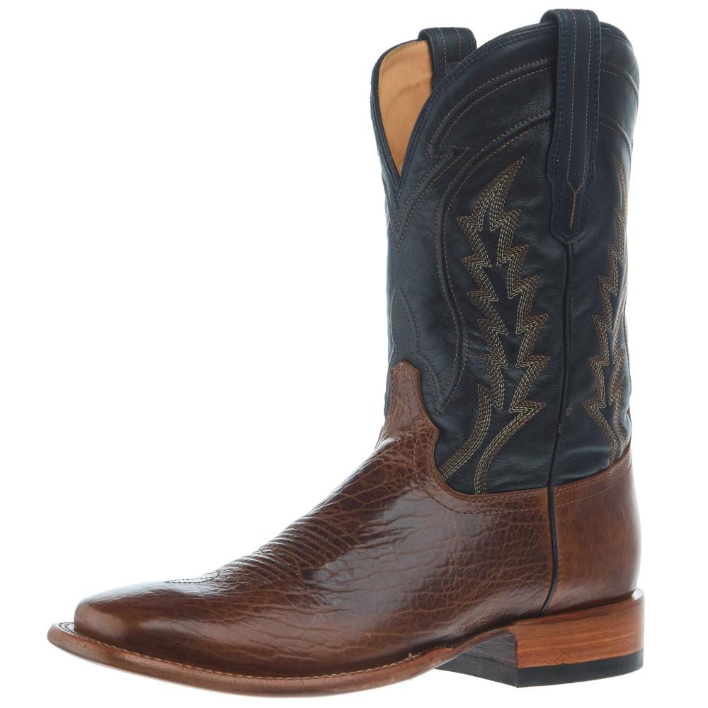 Tecovas Men`s Doc Tan Bison Vamp 12In Navy Top Boot