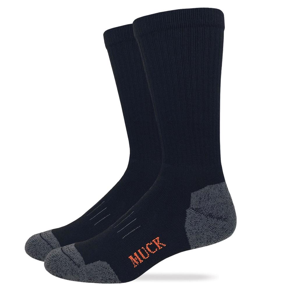 Carolina Hoisery Muck Unisex Black Ultra-Dri Crew Sock 2 Pack LARGE
