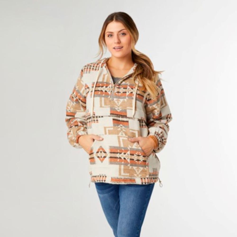 Coco + Carmen Women's Liona Cream/Rust Aztec Pullover