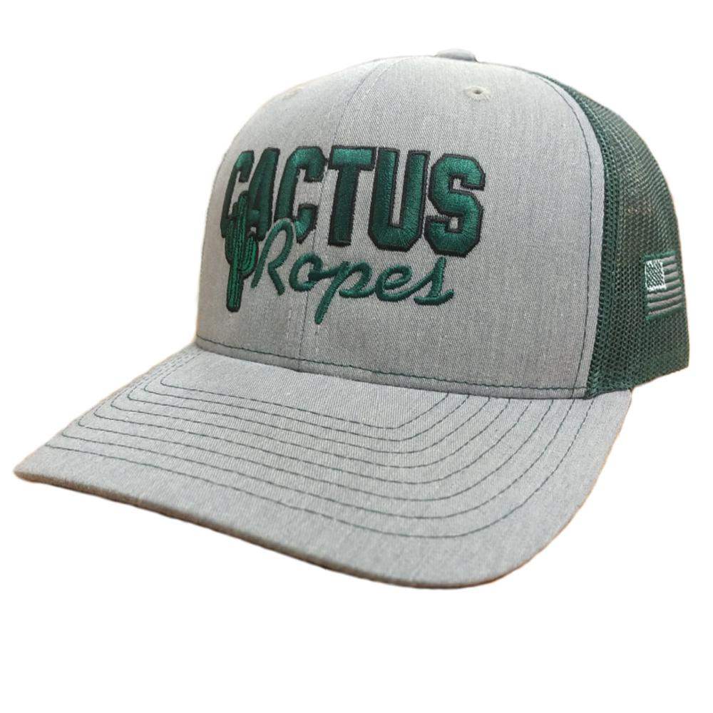 Cactus Gear Heather Grey and Dark Green Logo Mesh Back Cap