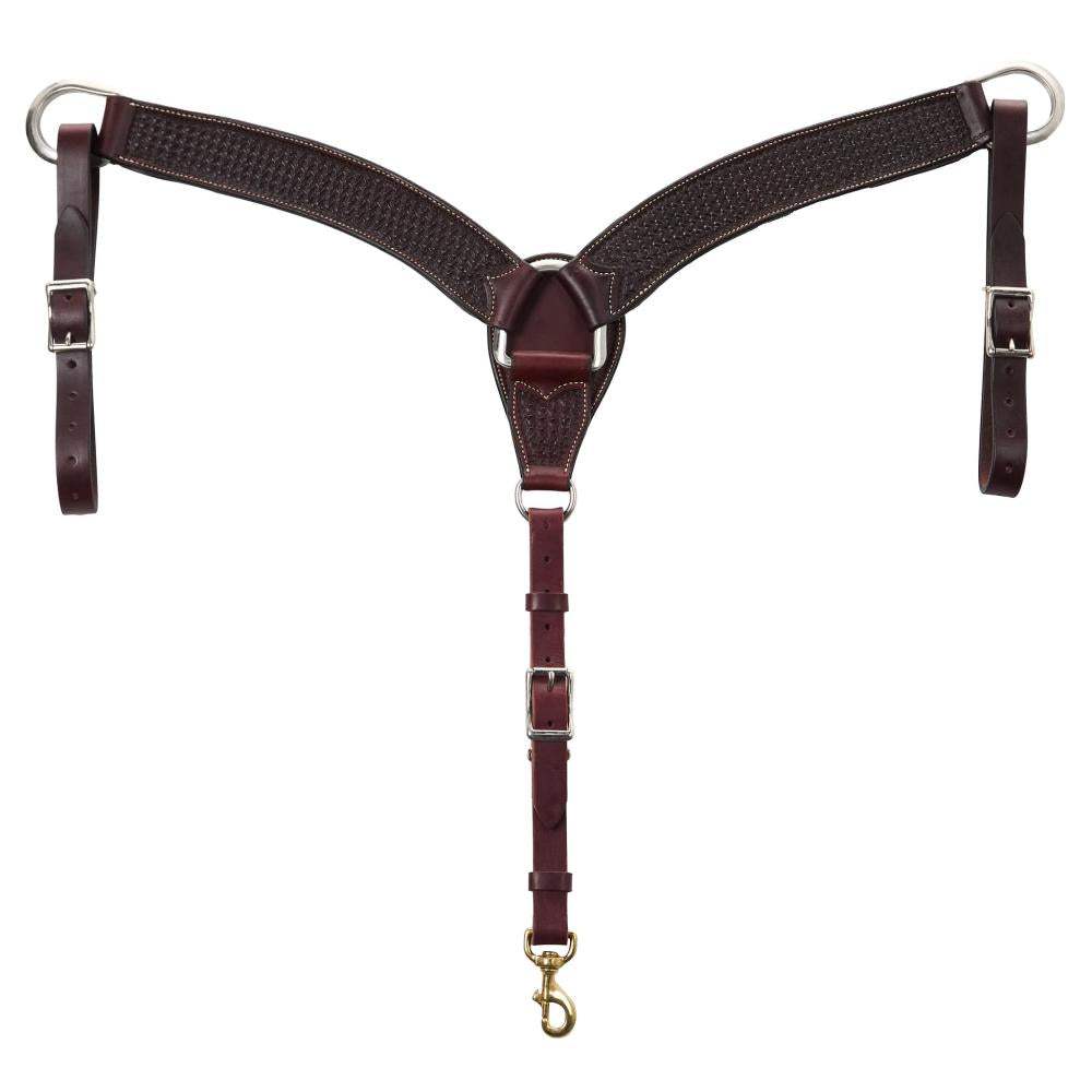 Cowboy Tack 2in Rosewood Leather Spider Stamp Breast Collar
