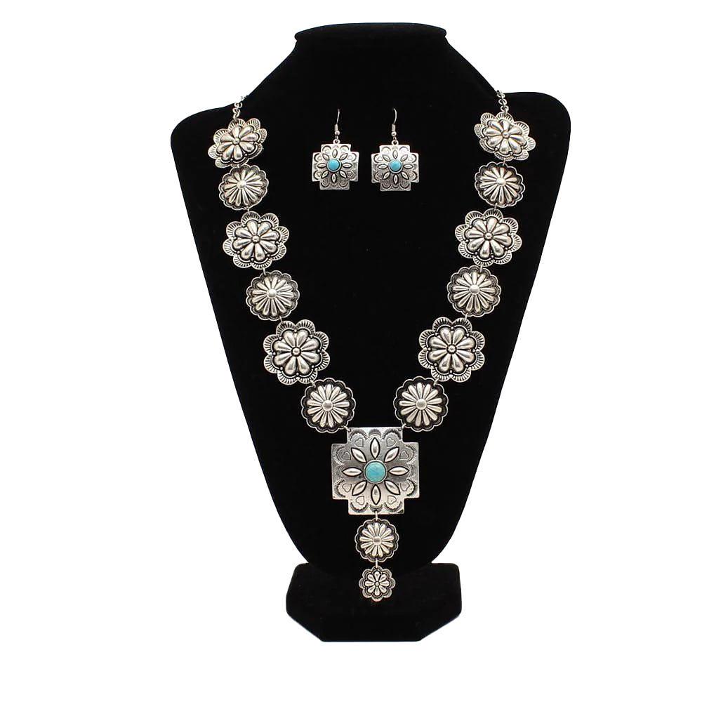 M+F Floral Concho Pendant Set