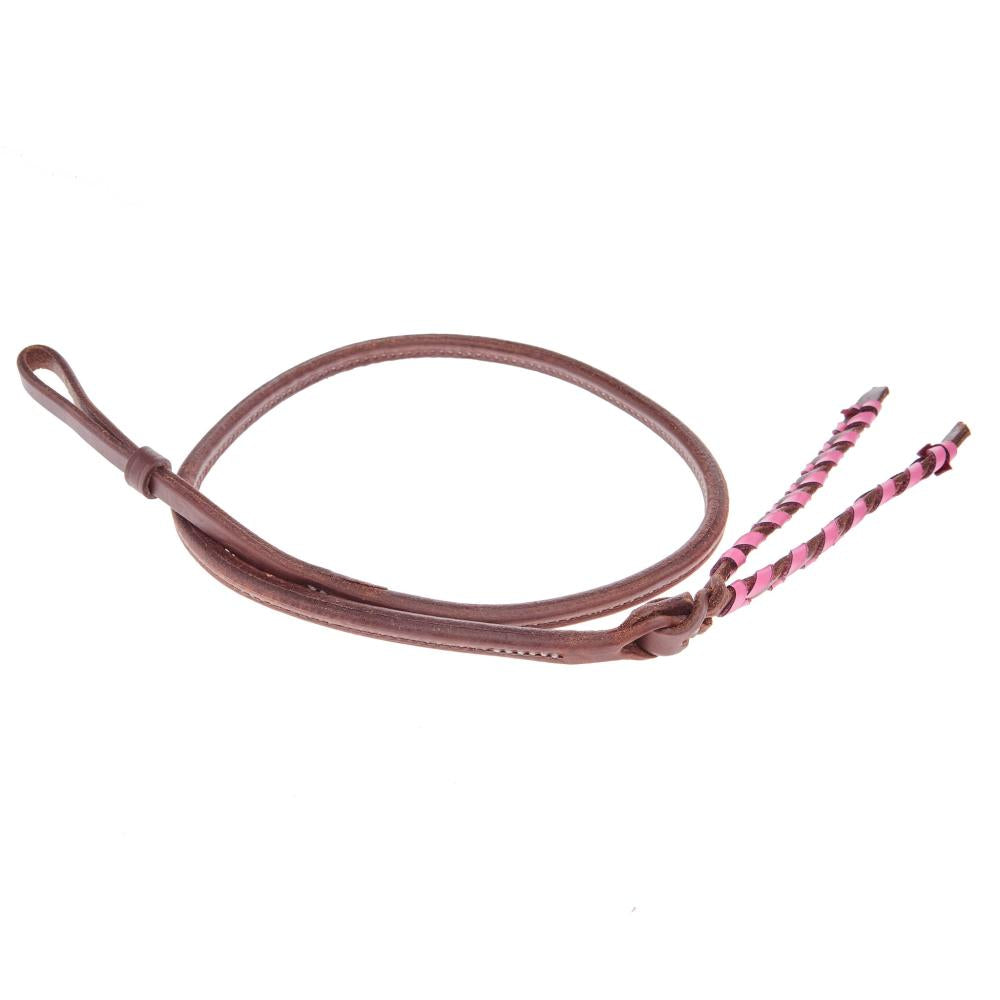 NRS Tack Pink Laced Popper Heavy Oiled Leather Over N Under