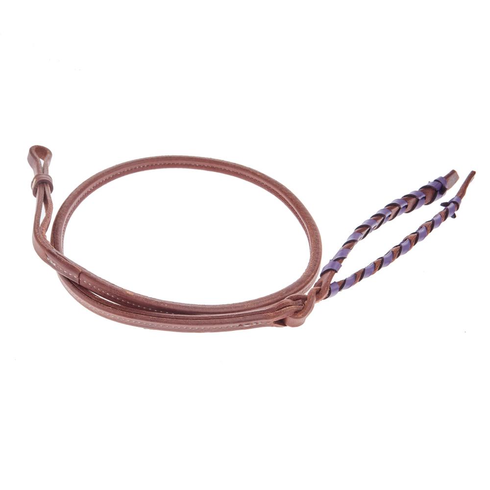 NRS TACK Purple Laced Popper Heavy Oiled Leather Over N Under