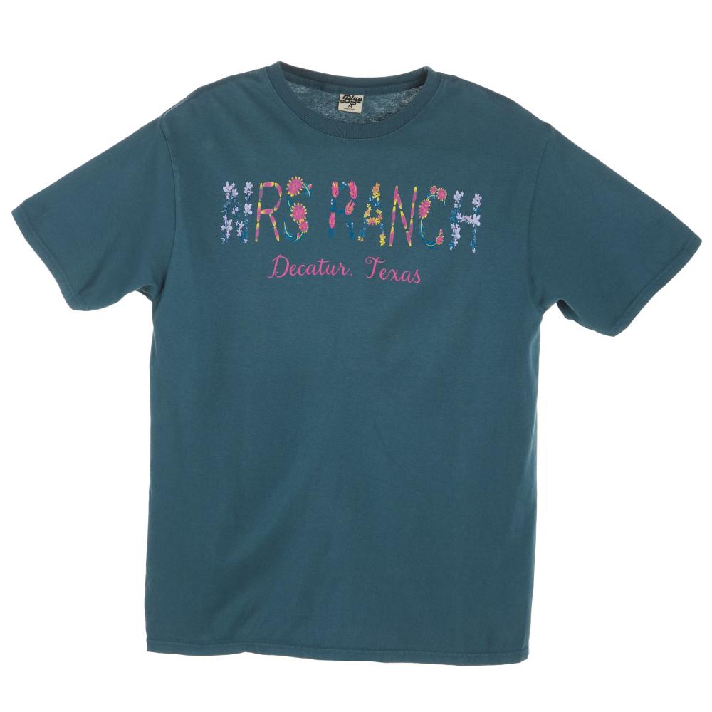 NRS NRS Ranch Teal Floral Logo Tee
