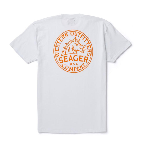 Seager Inc Mens Stang White Tee Shirt