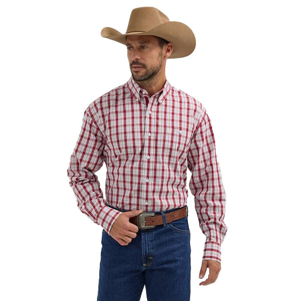 Wrangler George Strait White/Red Plaid Shirt