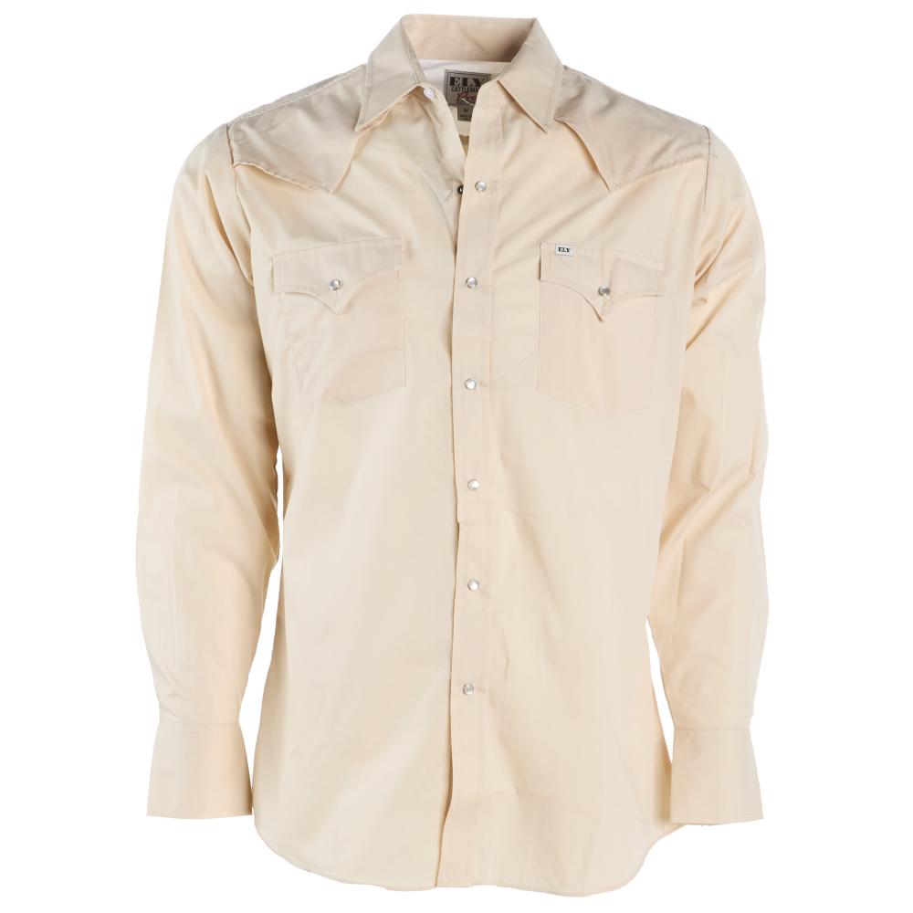 Ely Cattleman Mens Pro Ecru Long Sleeve Shirt
