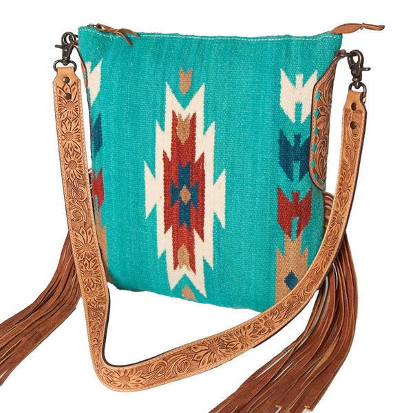 American Darling Turquoise Saddle Blanket Crossbody