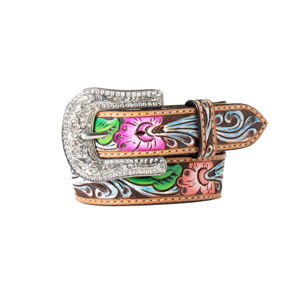 Angel Ranch Girls Floral Feathers Belt