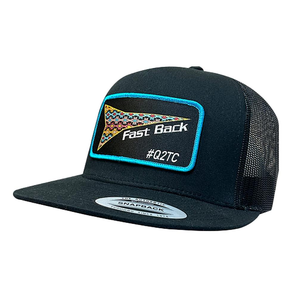 Fast Back Black Aztec Patch Flat Brim Cap