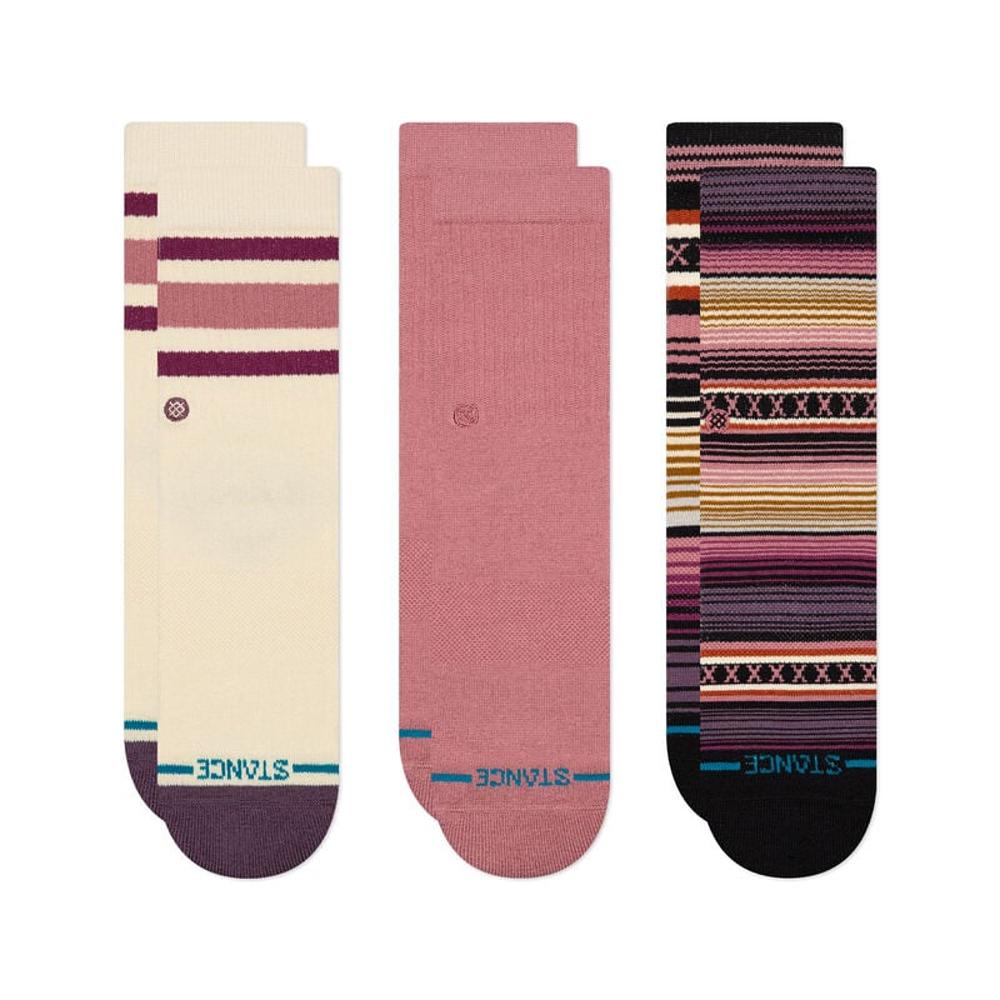 Stance Kids Icon Mixed 3 Pack Dusty Rose Crew Socks
