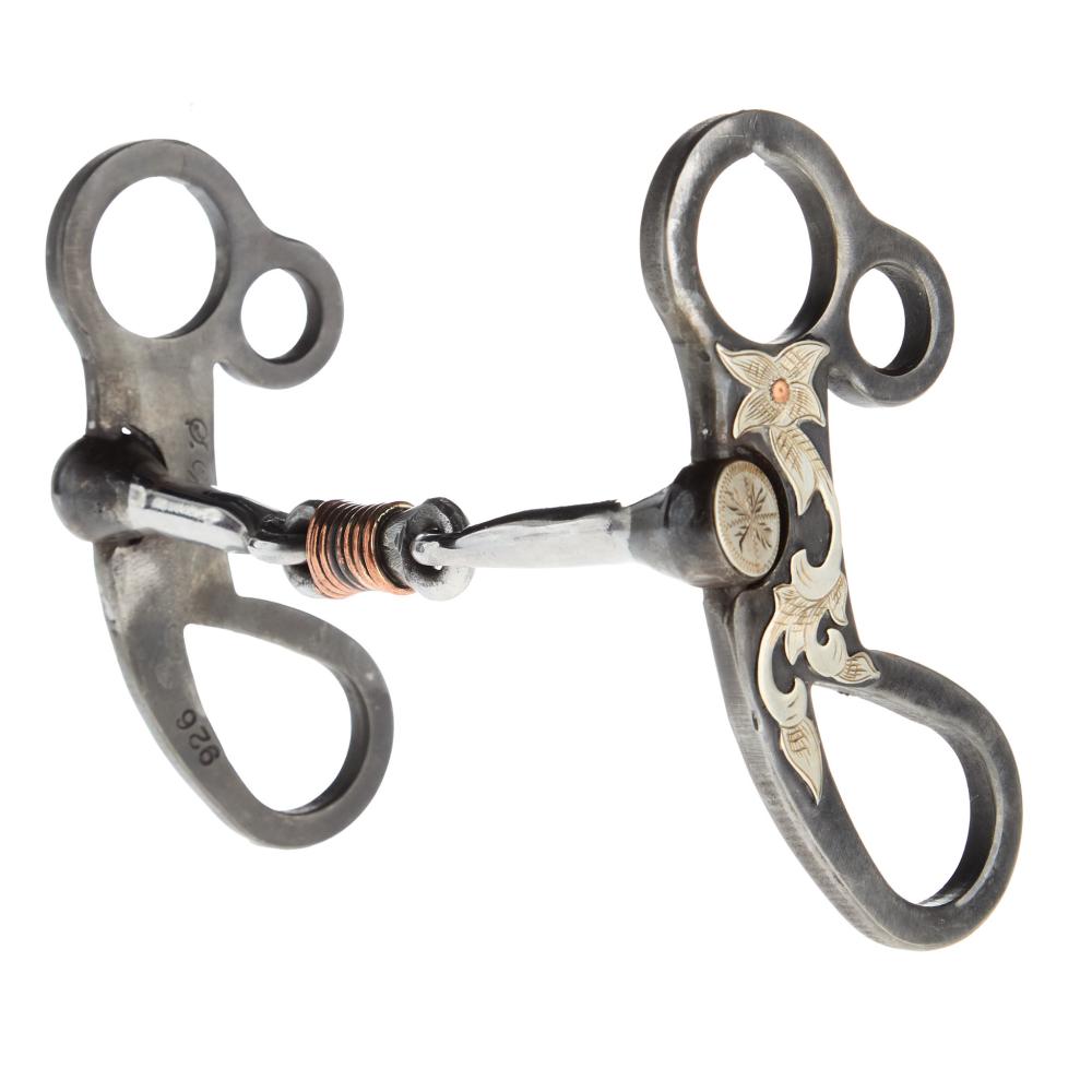 White`S Bits And Spurs Silver Engraved Snaffle Dog Bone Short Shank Bi