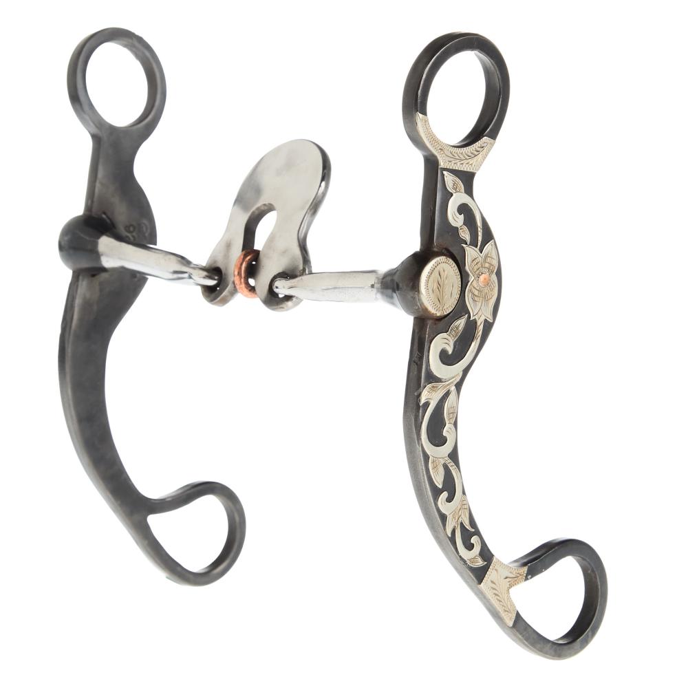 White`S Bits And Spurs Silver Engraved Loose Ring Spoon Shank Bit
