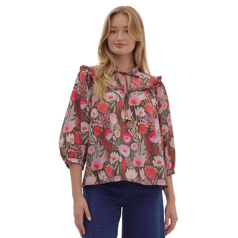 Entro Womens Ruby Print Top