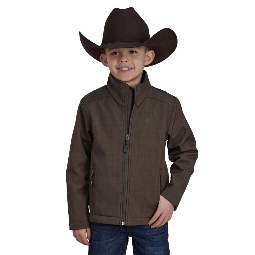 ROPER Boys Brown Tech Softshell Jacket