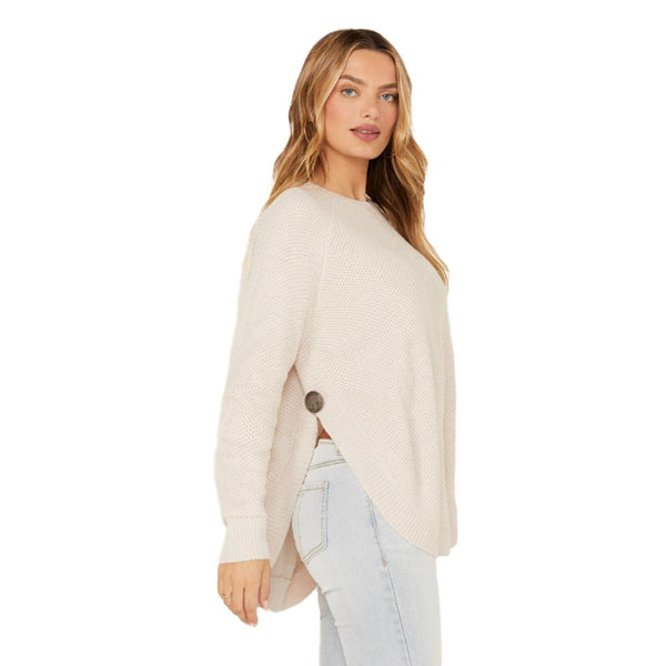 Cotton And Rye Outfitters Womens Rounded Hem Birch Sweater