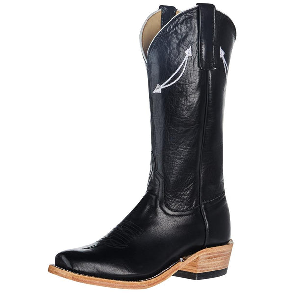 Anderson Bean Women`s AB Black Sleek Buffalo Vamp Matching 12In Top Bo