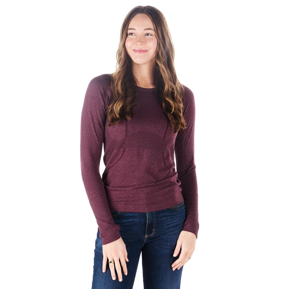 The Tackhack Womens Tack Hack Burgundy Equitation Long Sleeve Tech Tee
