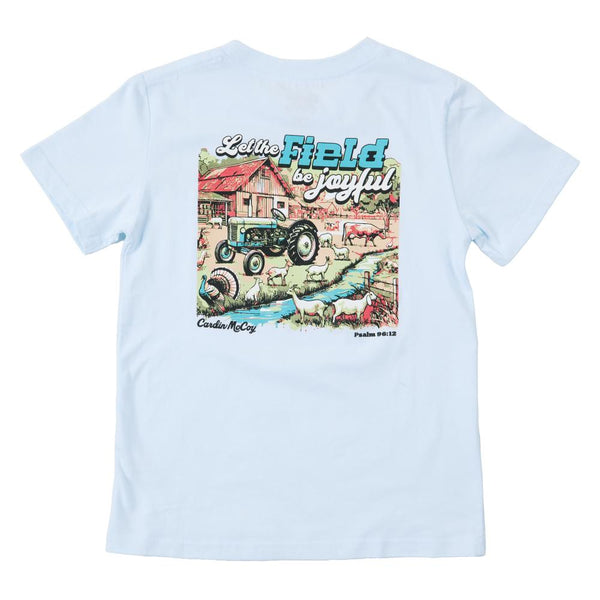 Cardin Mccoy Youth Let The Field Be Joyful Cool Blue Tee