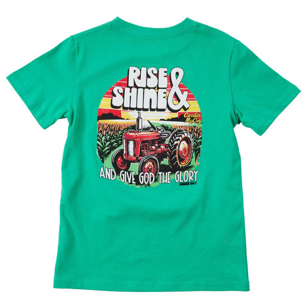 Cardin Mccoy Youth Rise and Shine Tractor Green Tee