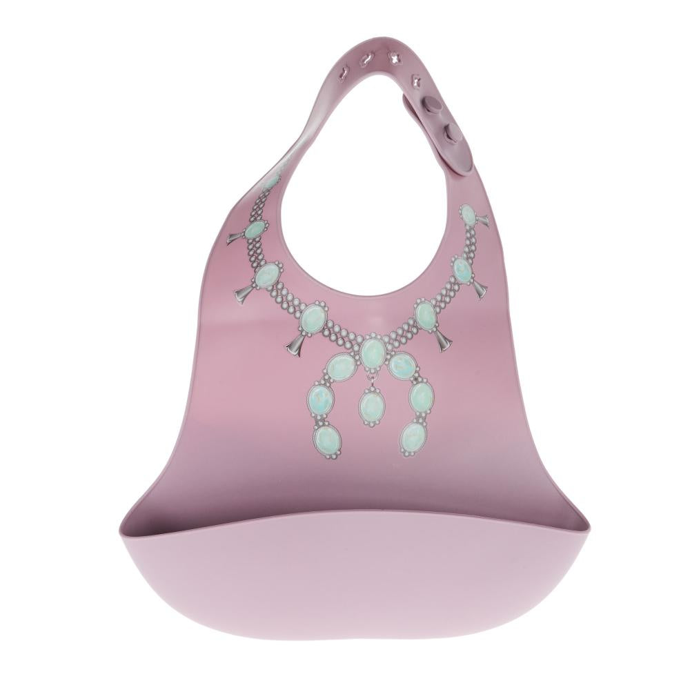 Western Grande Baby Purple Bib With Green Squash Print