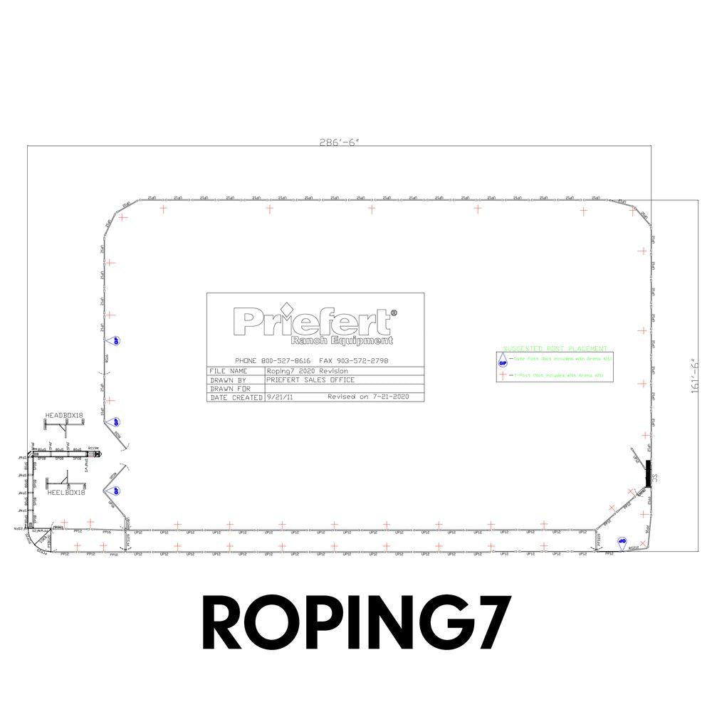 Priefert ROPING ARENA 150 x 250 UTILITY WITH 10' RETURN ALLEY