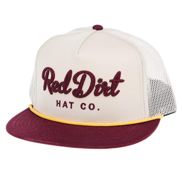 Red Dirt Hat Company Cowboy Roy Maroon Khaki Cap