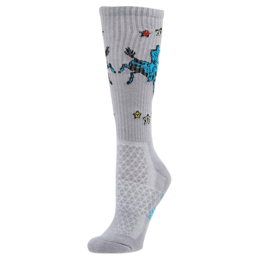 Lucky Chuck Long Live Grey Performance Crew Socks OSFM