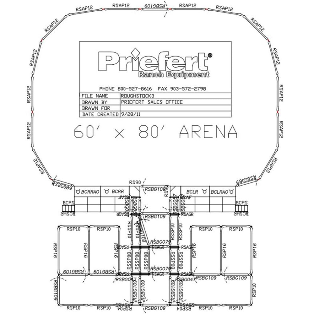 Priefert ARENA 4 BUCKING CHUTES-BACK PENS & PRACTICE PEN