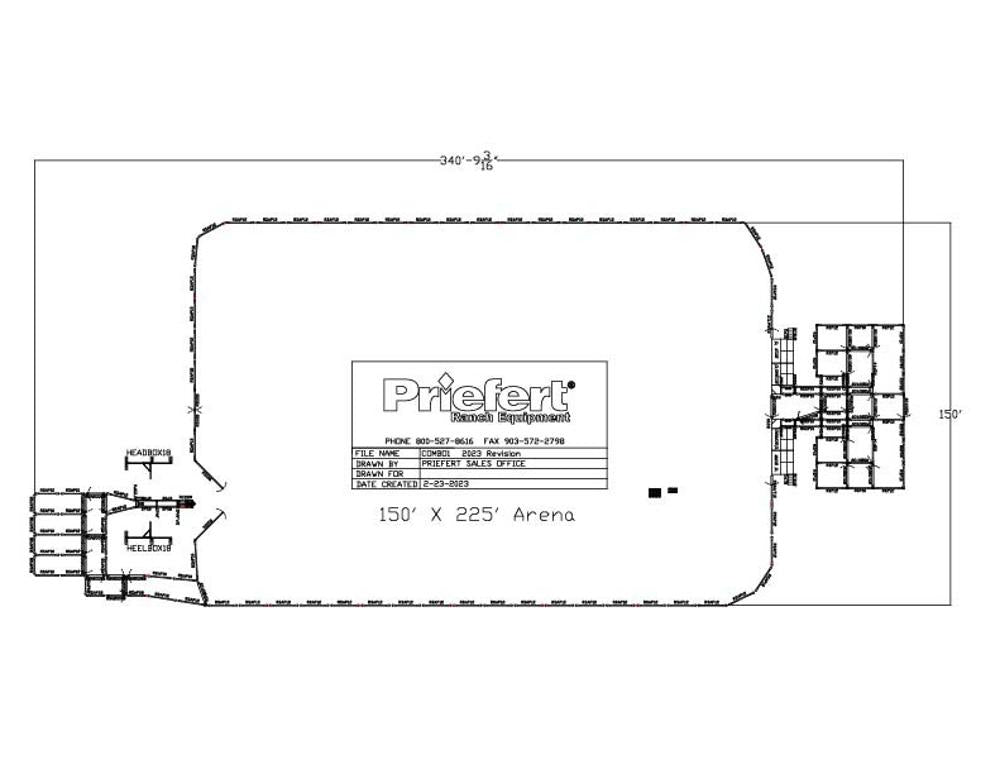 Priefert ARENA 130' x 225' COMBO ROUGH STOCK & ROPING-4 BC
