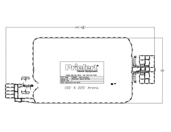 Priefert ARENA 130' x 225' COMBO ROUGH STOCK & ROPING-4 BC