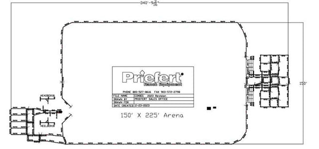 Priefert ARENA 130' x 225' COMBO ROUGH STOCK & ROPING-4 BC