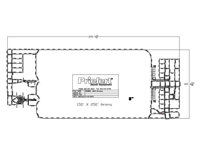 Priefert ARENA 160' x 250' COMBO ROUGH STOCK & ROPING 6 BC TEAM & CALF