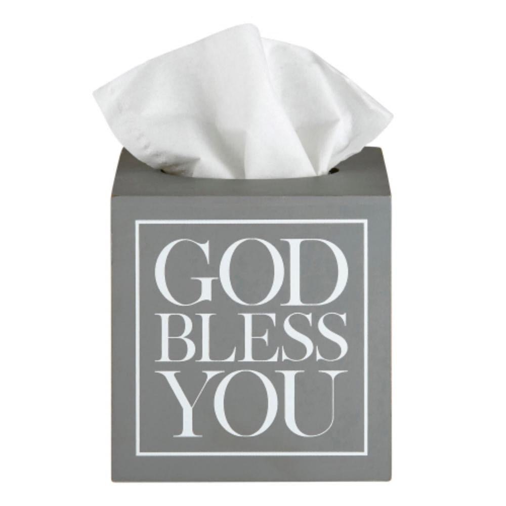 Creative Brands Square Grey And White Tissue Box Cover