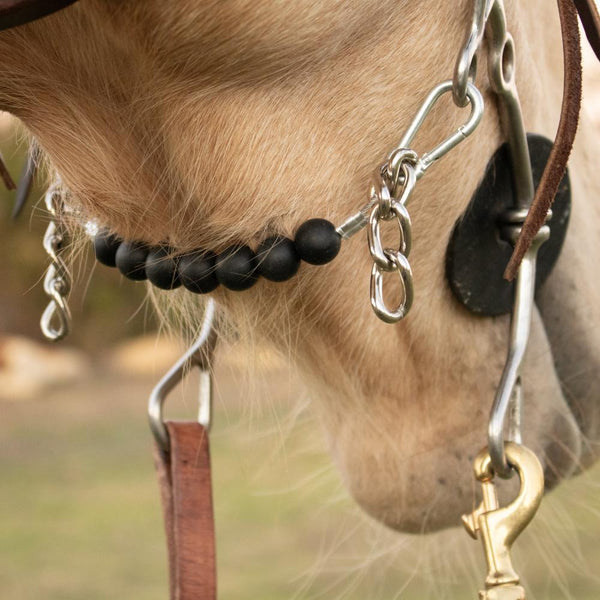 NRS Solid Black Silicone Beaded Gag Chain Curb Strap