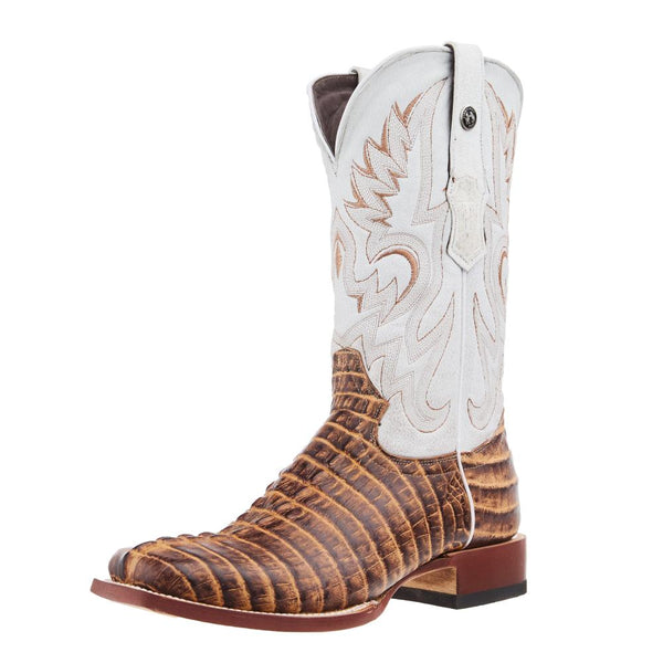 Tanner Mark Boots Men`s Orix Brown Caiman Tail Print 13in Montana Ice