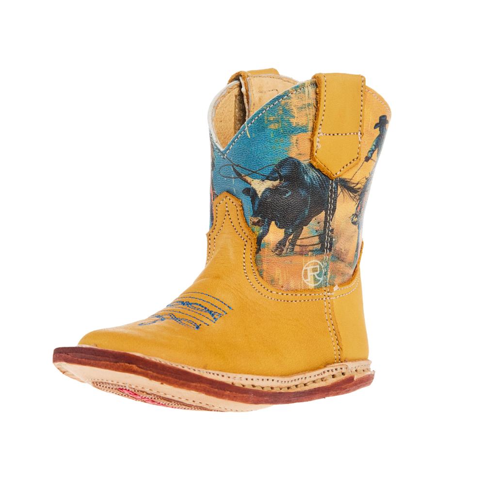 Roper Footwear Infant Cowbabies Team Roping Print Leather Boot