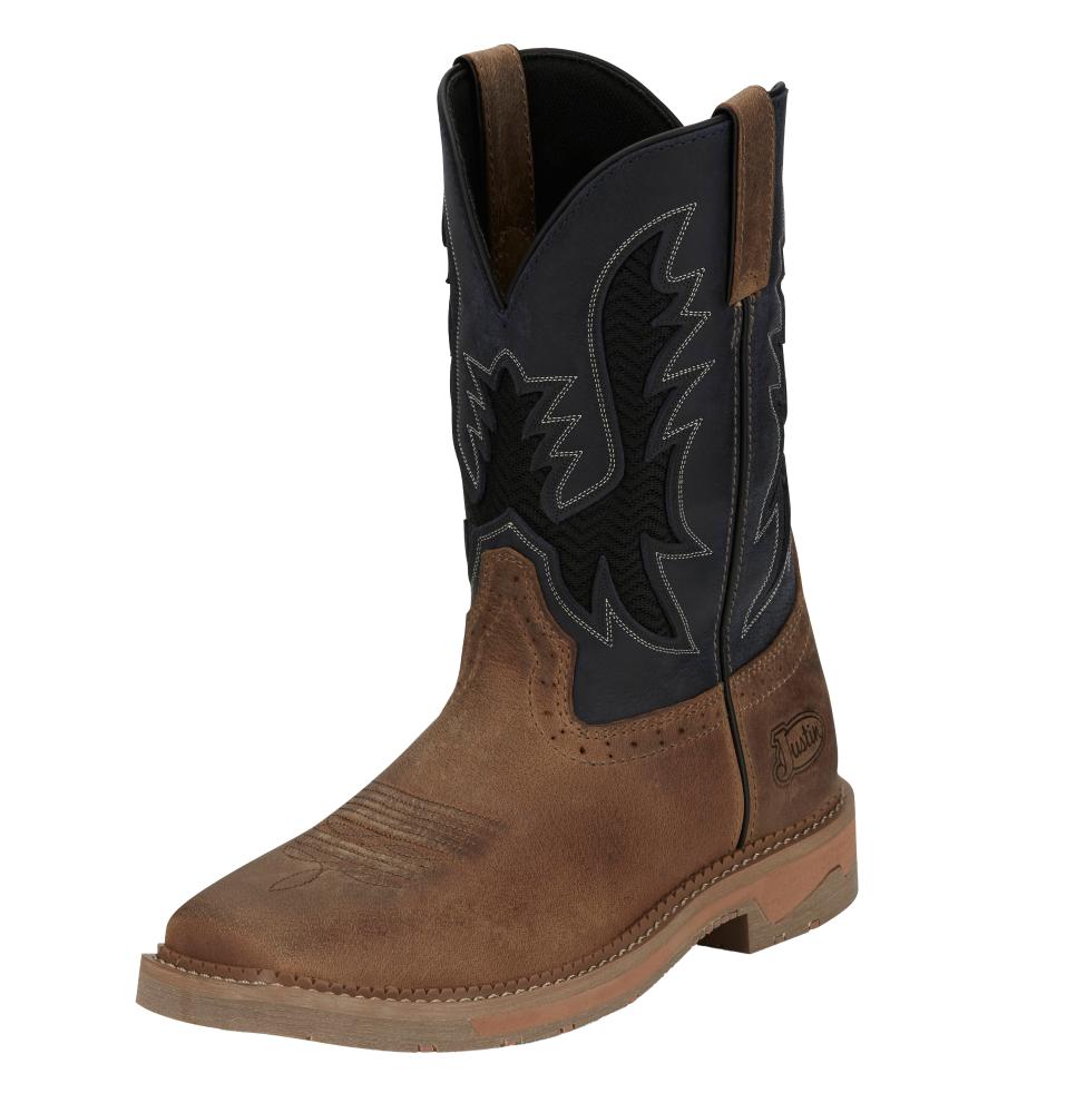 Justin Boot Company Mens Stampede Bolt Peanut Tan 11 In Top Soft Squar