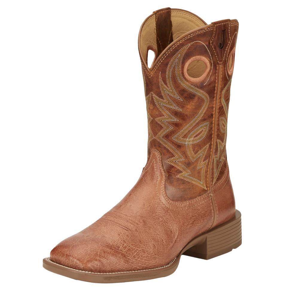 Justin Boot Company Men's Untamed Roswell Orange Tan Smooth Ostrich Or