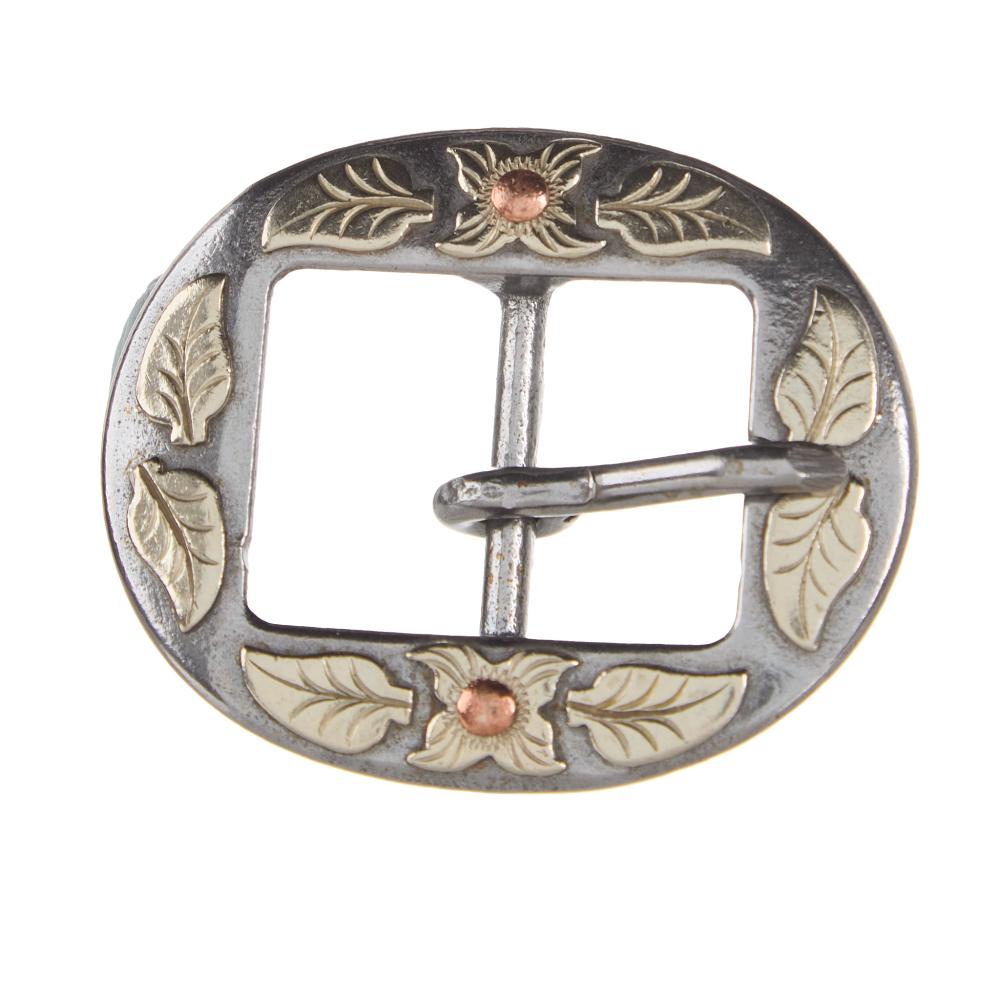 Cowpuncher 1in Floral Cart Style Buckle